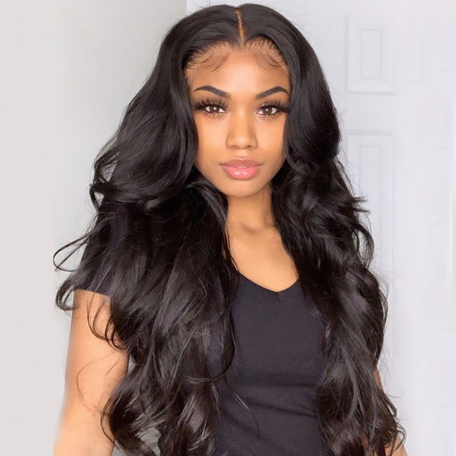 Cheap Machine Wigs| Body Wave| Hair Weave With | 5x5 Lace Closure Wig ...